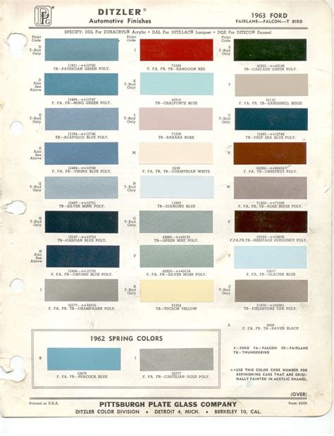 Ford Blue Color Chart At Marvin Kenneth Blog