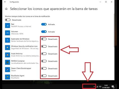 ¿cómo Ver Los Iconos Ocultos En La Barra De Tareas Windows 10 Haras Dadinco