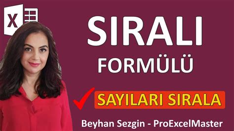 excel sıralı formülü excel sequence funtion youtube