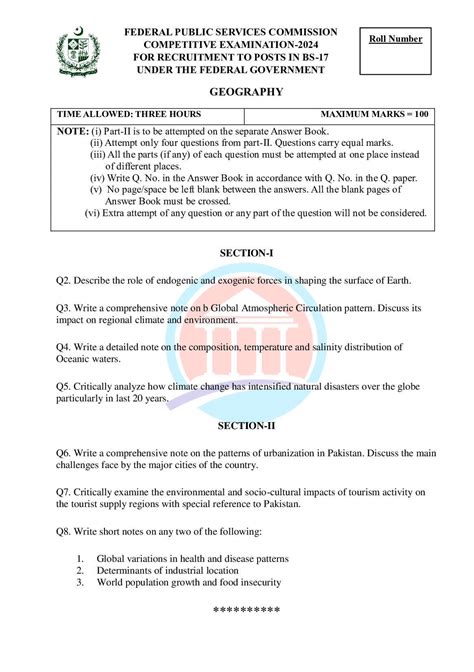Css Geography Paper 2024 Legalversity