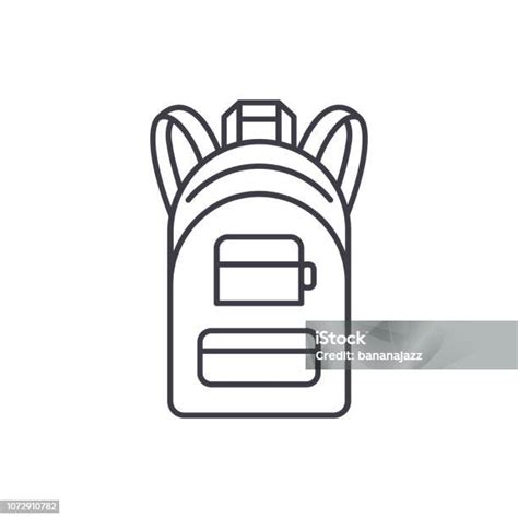 가방 라인 아이콘 개념입니다 벡터 선형 그림 기호 심볼 배낭 가방에 대한 스톡 벡터 아트 및 기타 이미지 가방 개체 그룹
