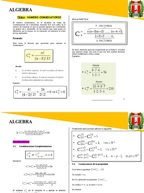 Algebra Cuarto Módulo Pdf Combinatoria Matemáticas