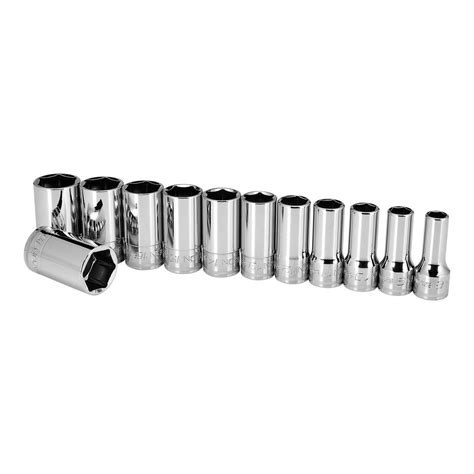 3 8 In Drive Metric Professional Semi Deep Socket 12 Piece