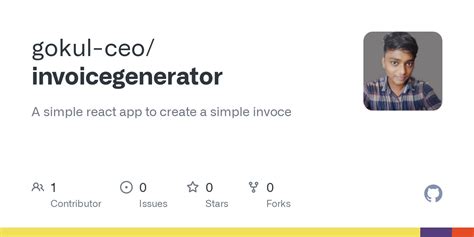 GitHub Gokul Ceo Invoicegenerator A Simple React App To Create A Simple Invoce