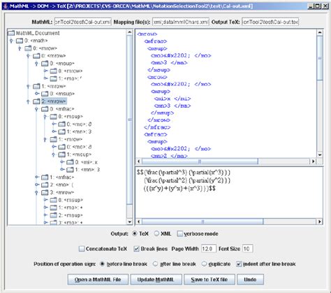 The Math Ml To Tex Converter Stand Alone Application Interface