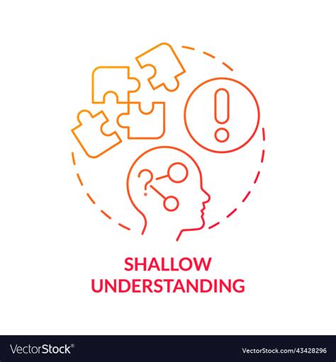 Shallow Understanding Red Gradient Concept Icon Vector Image