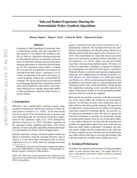 Pdf Safe And Robust Experience Sharing For Deterministic Policy