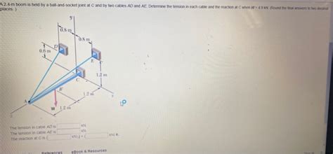 Solved A2 4 M Boom Is Held By A Ball And Socket Joint At