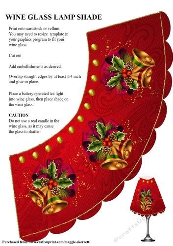 Red Christmas Wine Glass Lampshade Christmas Paper Crafts Paper