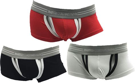 Nebesheii Mens Sexy Open Front Underwearmens Boxer Brief Breathable