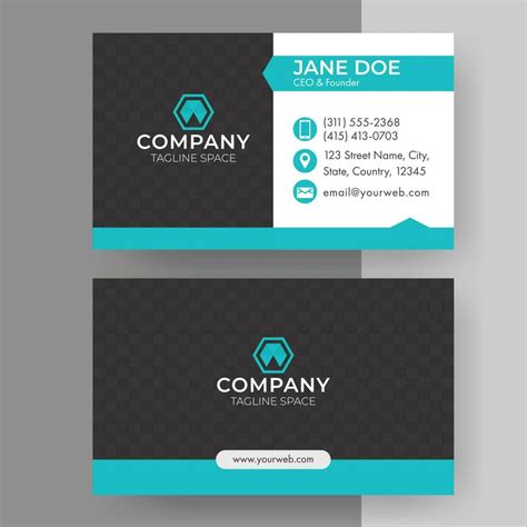 Editable Business Card Template Layout In Front And Back View 23814954