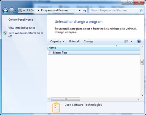 master test uninstall