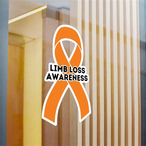 Limb Loss Awareness Ribbon Vinyl Decal Amputee Awareness Orange Ribbon