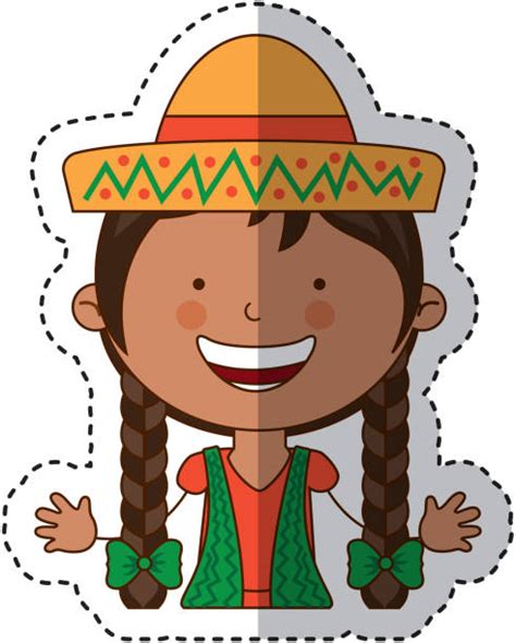 90 Cute Mexican Girl Clip Art Illustrations Royalty Free Vector