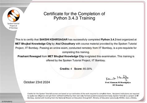 Python Certification Iitbombay Spokentutorial Learning Sakshi