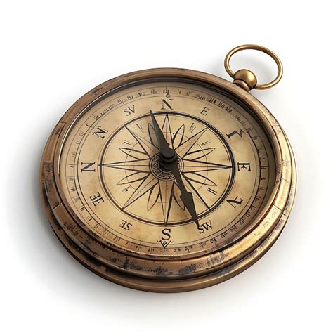 Compass 3d Render With Vintage Design And Rich Brown Texture Creative