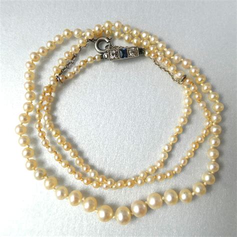 Beryl Lane Antique Edwardian Certified Natural Pearl Necklace