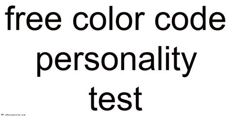 Free Color Code Personality Test