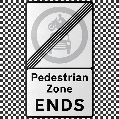 Pedestrian Zone Ends Decal A23d