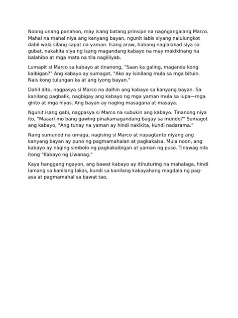 Alamat Ng Kabayo Pdf