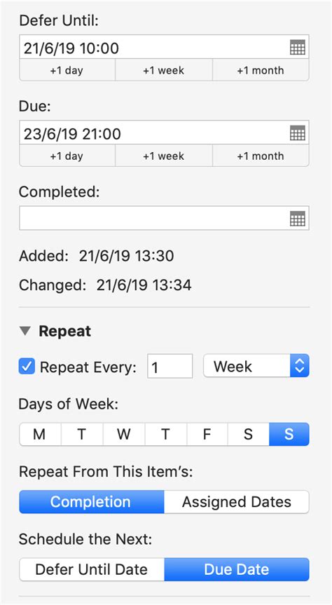 Defer Single Instance Of A Repeating Task Omnifocus The Omni Group User Forums