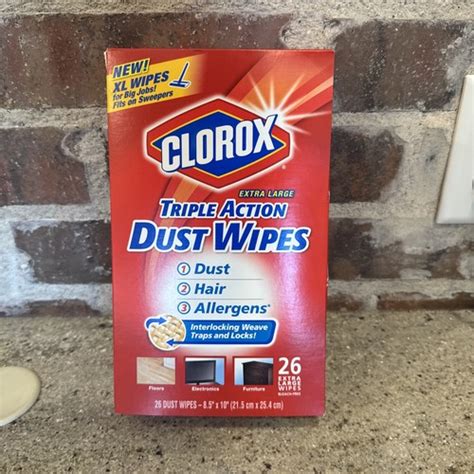 Clorox Extra Large Triple Action Dust Wipes Partial Box Open Box