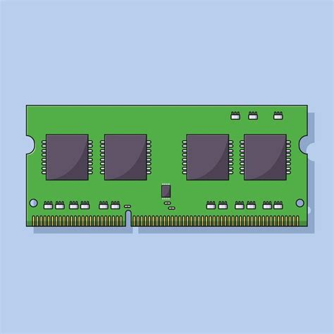 Ram Memory Vector Icon Illustration With Outline