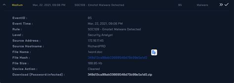 Letsdefend Soc109 — Emotet Malware Detected Didem Kış Medium