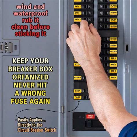 Sheet Yellow Pcs Circuit Breaker Stickers Electrical Panel Labels For Circuit Breaker