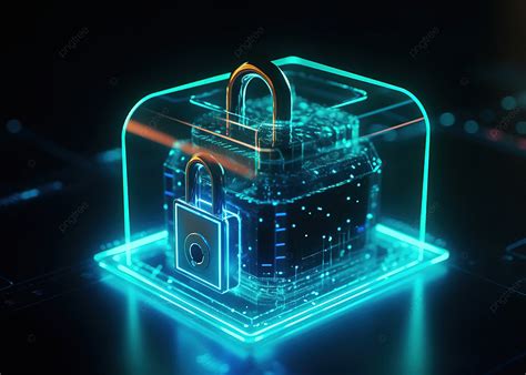Background Konsep Keamanan Dunia Maya Dengan Perlindungan Data Jaringan Cahaya Biru Dan Akses ...
