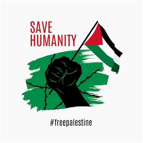 Premium Vector Illustartion Vector Of Save Humanity In Palestine