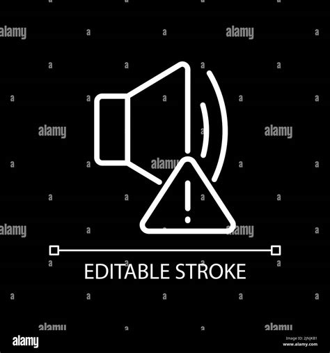 Sound Error White Linear Icon For Dark Theme Stock Vector Image And Art