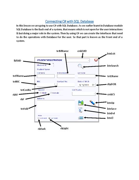 Database Connection Note Connecting C With SQL Database In This Lesson We Are Going To Use C