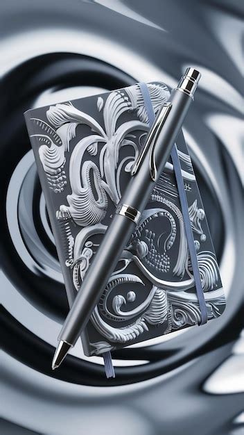 D Rendering Of Pen With Notebook Premium AI Generated Image