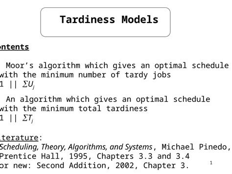 Ppt Tardiness Models Dokumentips