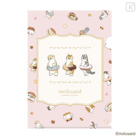 Japan Mofusand A4 Clear File Sweets Cat Pink Kawaii Limited