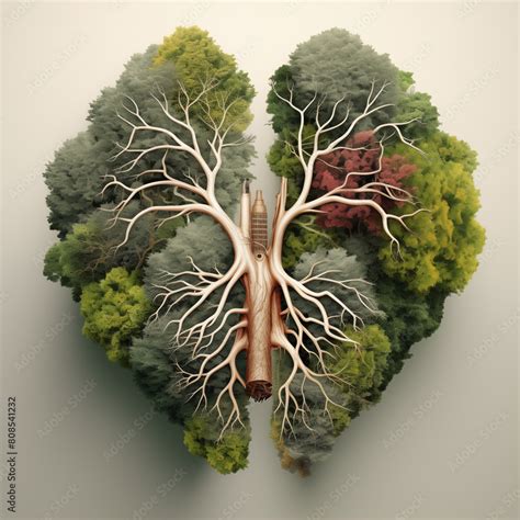 There Is A Picture Of A Tree Shaped Like A Human Lungs Stock Illustration Adobe Stock
