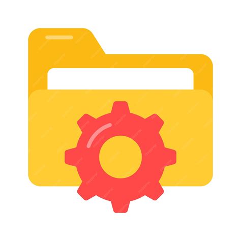 Premium Vector Gear With Folder Icon Of Folder Setting In Modern Style