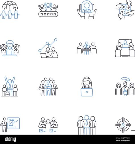 Training Workshop Line Icons Collection Learning Development Skills Growth Coaching
