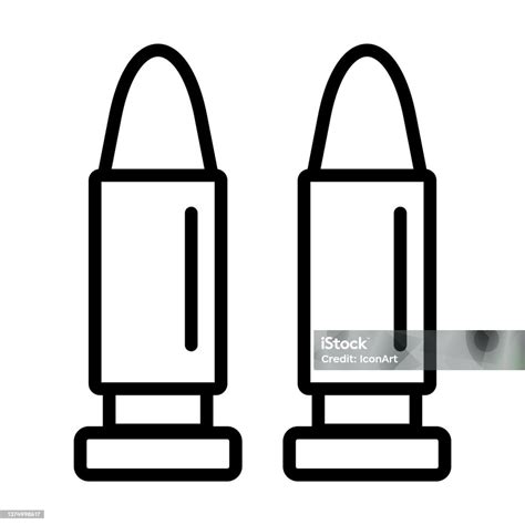 Bullets Icon From Army Collection Thin Linear Bullets Button Bullet