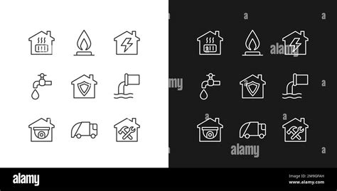 Infrastructures Pixel Perfect Linear Icons Set For Dark Light Mode Stock Vector Image And Art Alamy