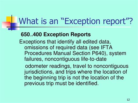 Meaning Of Exception Report At Jennifer Lyman Blog