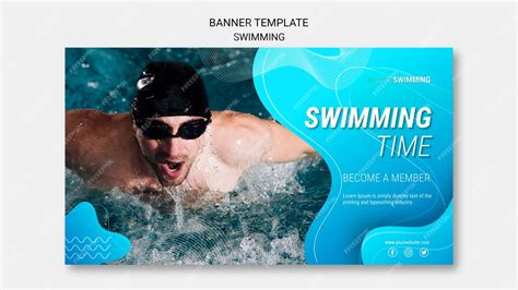 Free Psd Banner Template With Swimming Theme