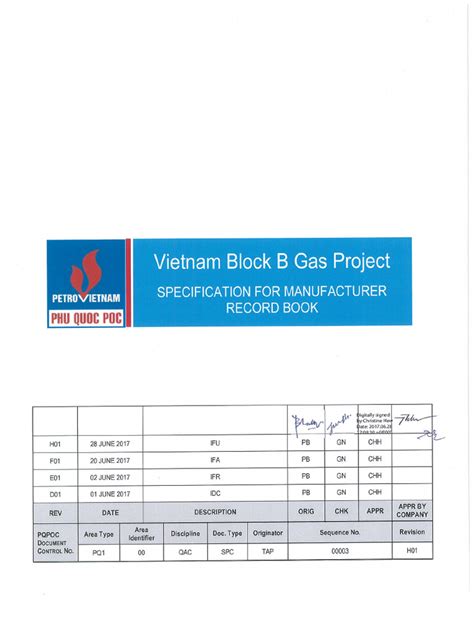 Manufacturer Record Book Specification Pdf Specification Technical