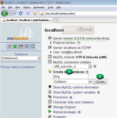 สร้างฐานข้อมูล Mysql สำหรับติดตั้ง Joomla 25