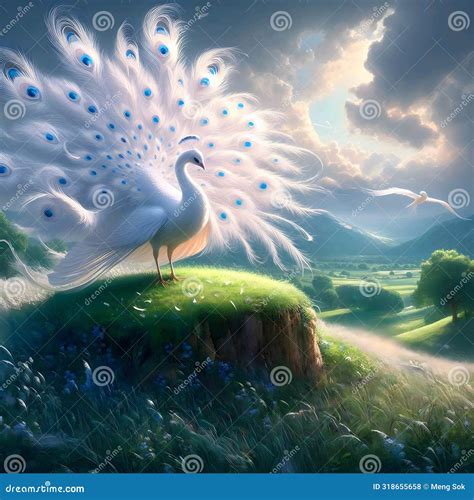 A Peacock Flying In A Forest Royalty Free Stock Image Cartoondealer
