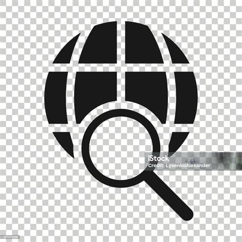 평면 스타일의 글로브 검색 아이콘입니다 흰색 격리 된 배경에 네트워크 탐색 벡터 그림입니다 글로벌 지리 루페 비즈니스 개념 0명에 대한 스톡 벡터 아트 및 기타 이미지