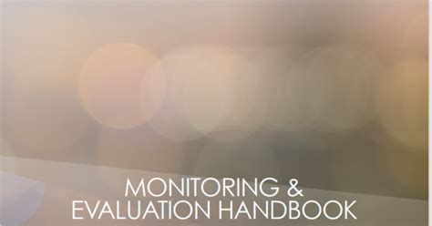 Monitoring And Evaluation Handbook A Self Learning Handbook Evalforearth