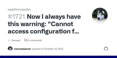 Now I Always Have This Warning Cannot Access Configuration For Luals