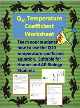 Q10 Temperature Coefficient Worksheet Printable And Digital Distance Learning Temperature
